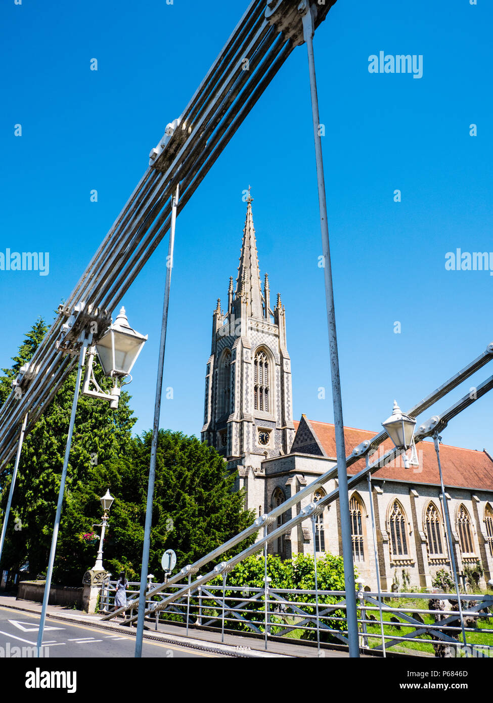 Marlow Bridge suspension bridge, Across River Thames Designed by ...