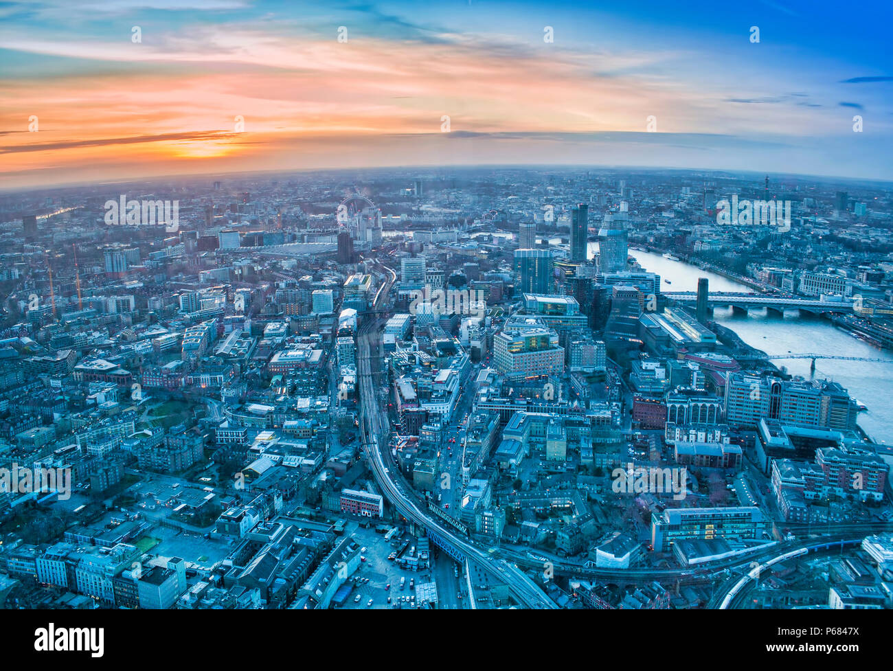 beautiful sunset scene in London city skyline Stock Photo - Alamy