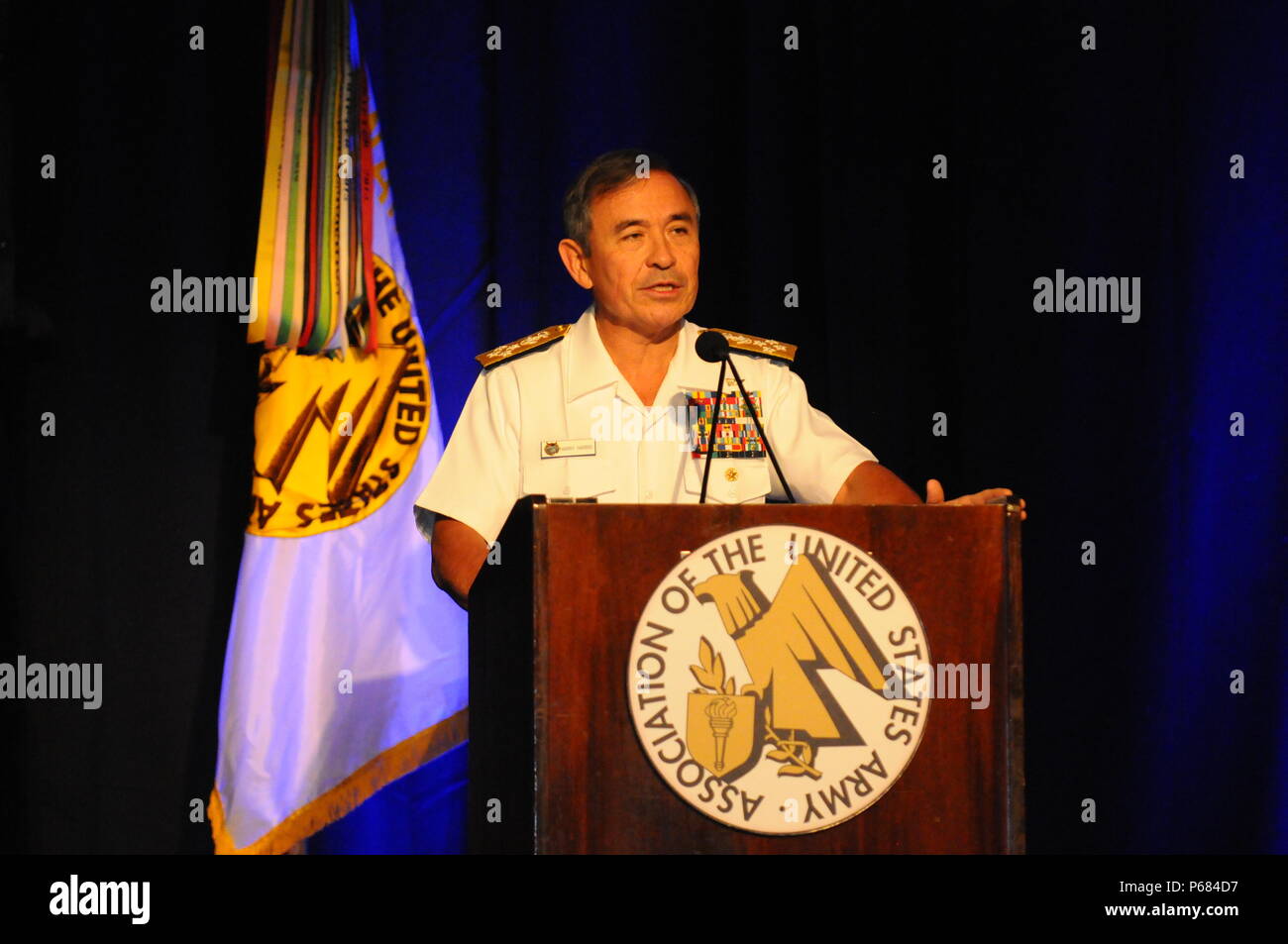 Adm. Harris, Commander, U.S. Pacific Command, addresses a standing room ...