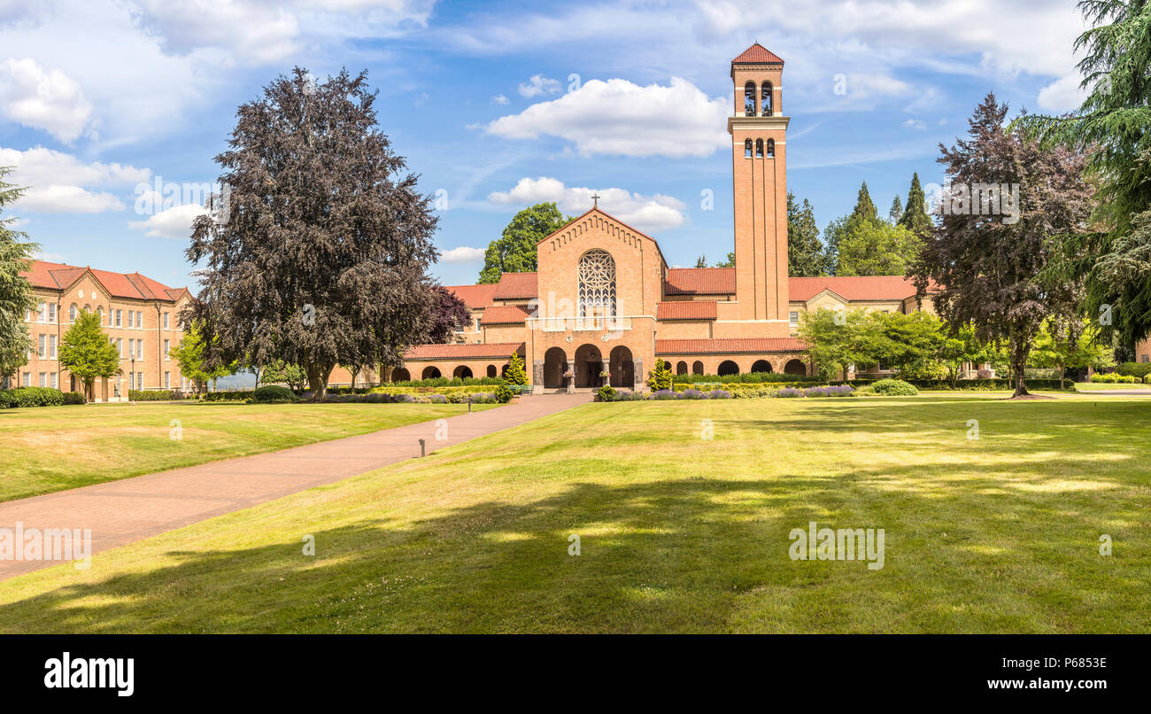 Mt Angel Abbey St. Benedict monastery, Oregon panorama Stock Photo - Alamy