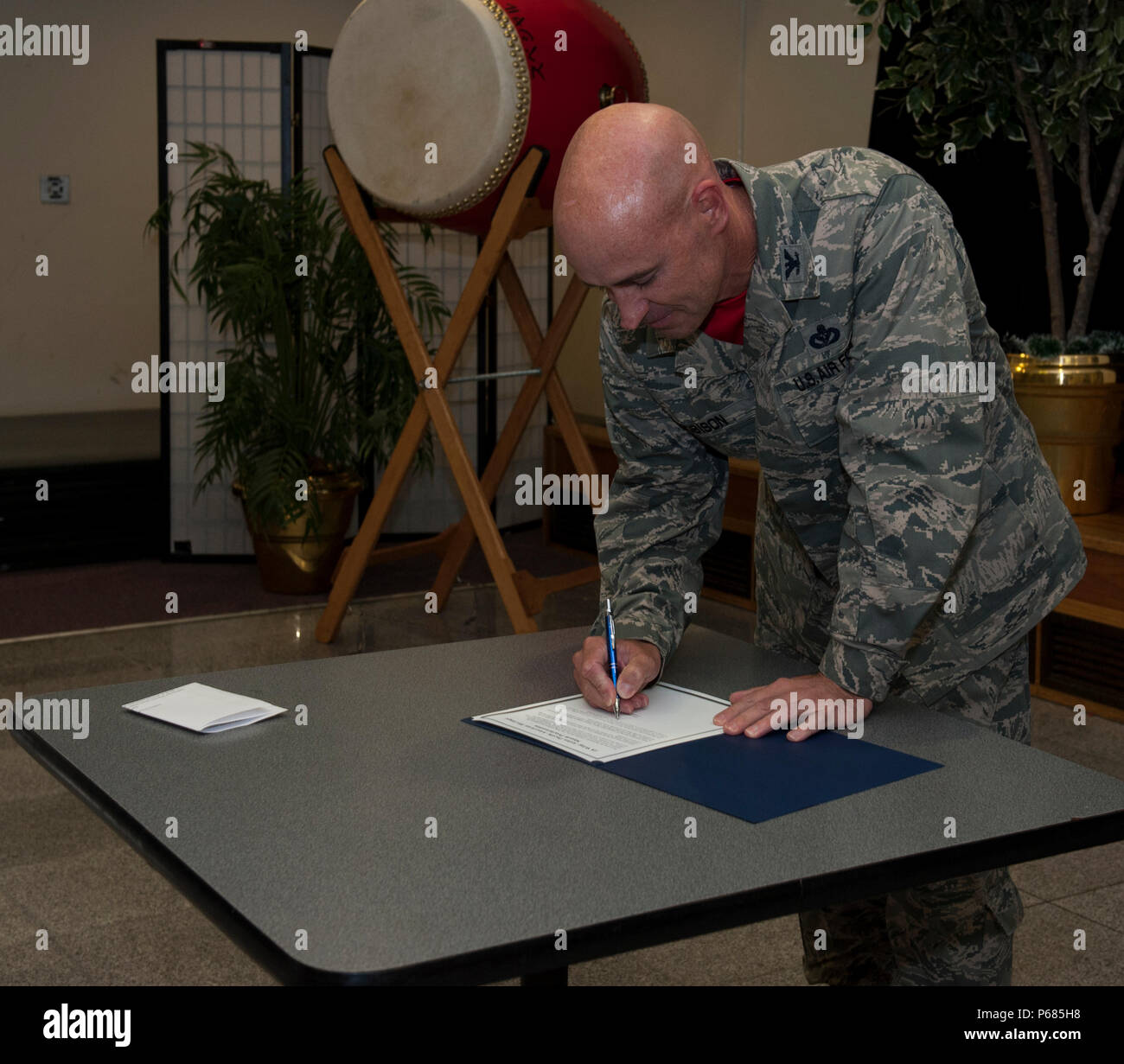 U.S. Air Force Col. Dwayne Robison, 18th Civil Engineer Group commander ...