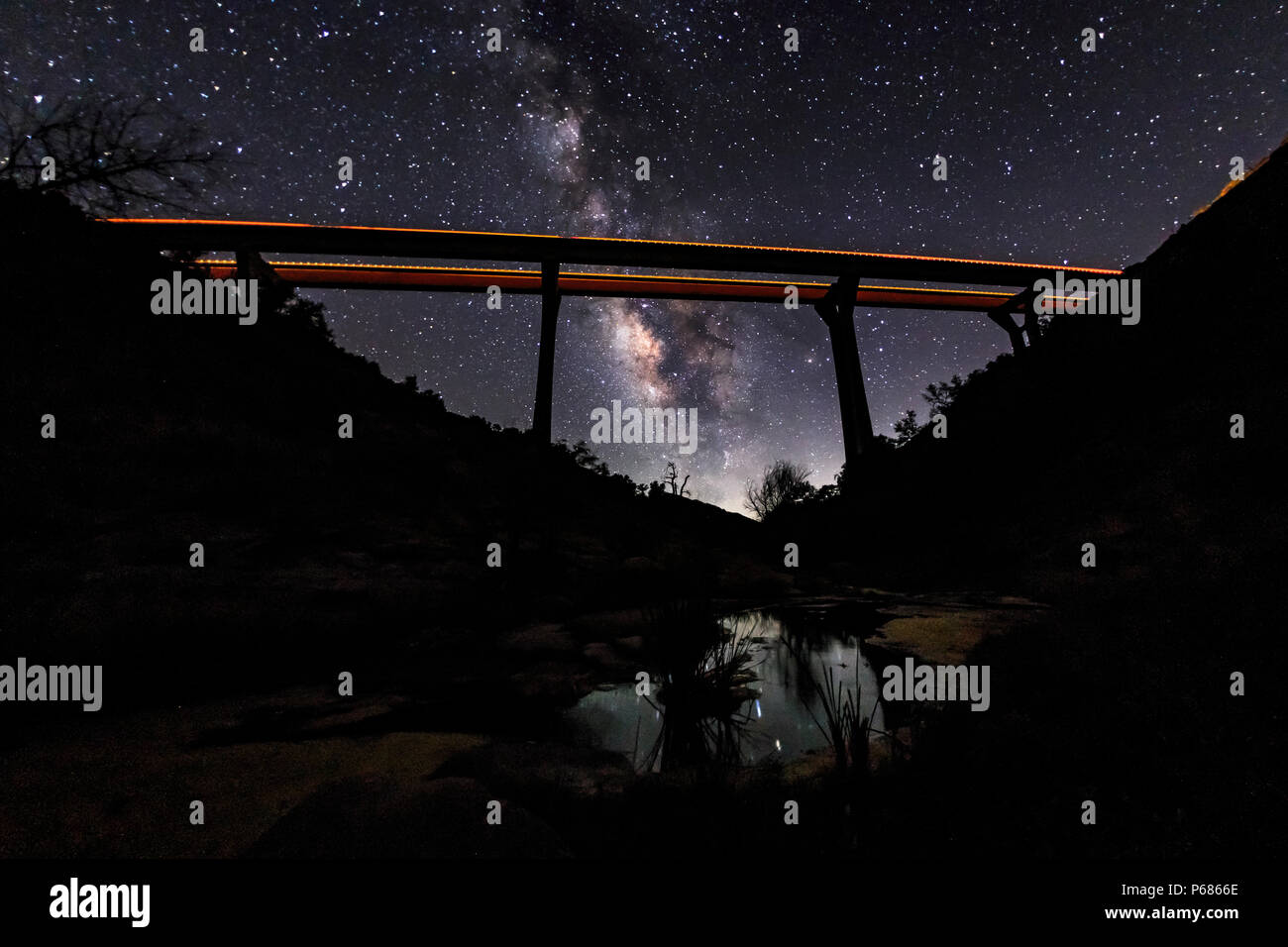 Pine Valley Creek Freeway Bridge and the MIlky Way Stock Photo - Alamy