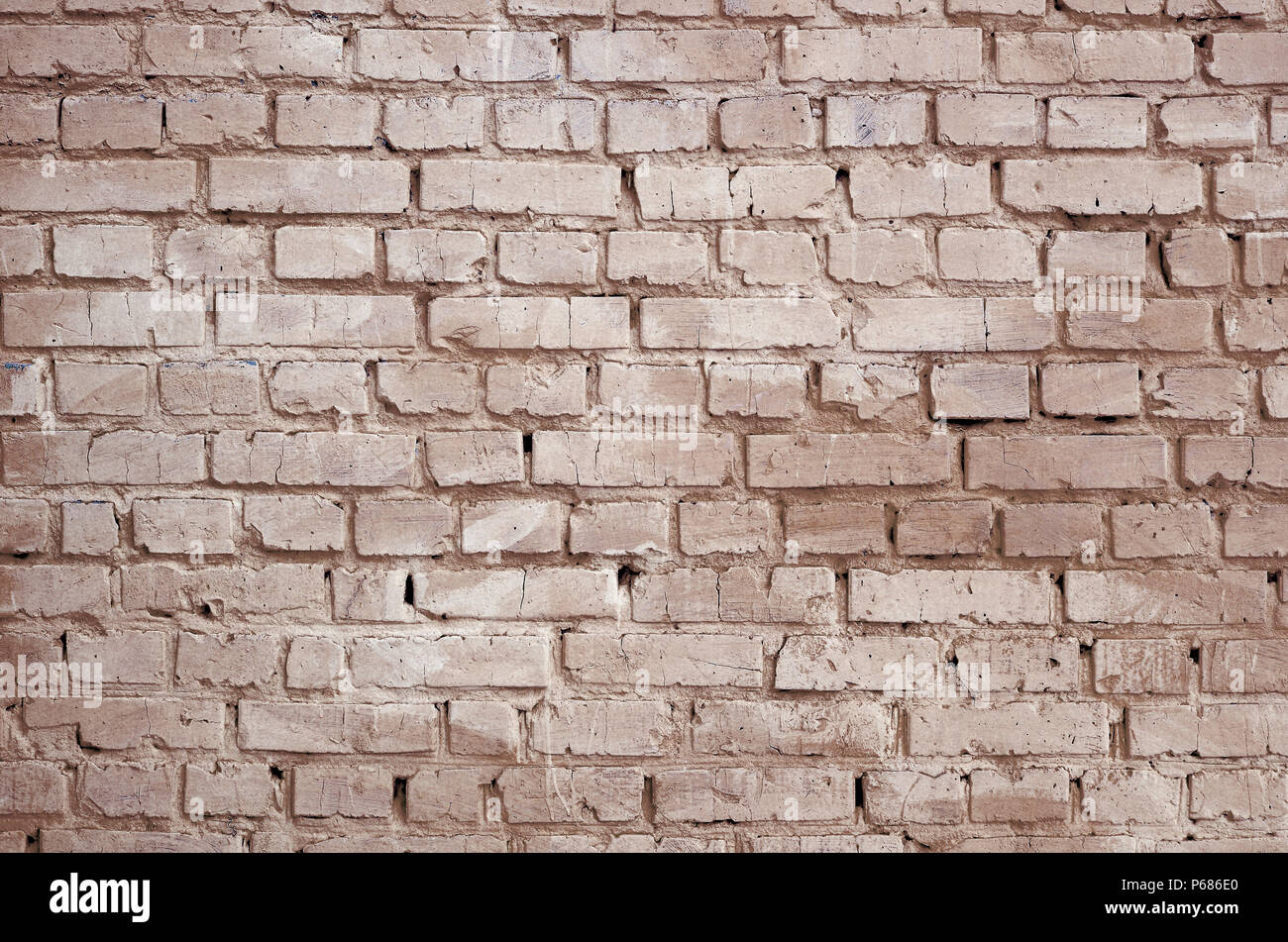 Square brick block wall background and texture. Painted in red Stock ...