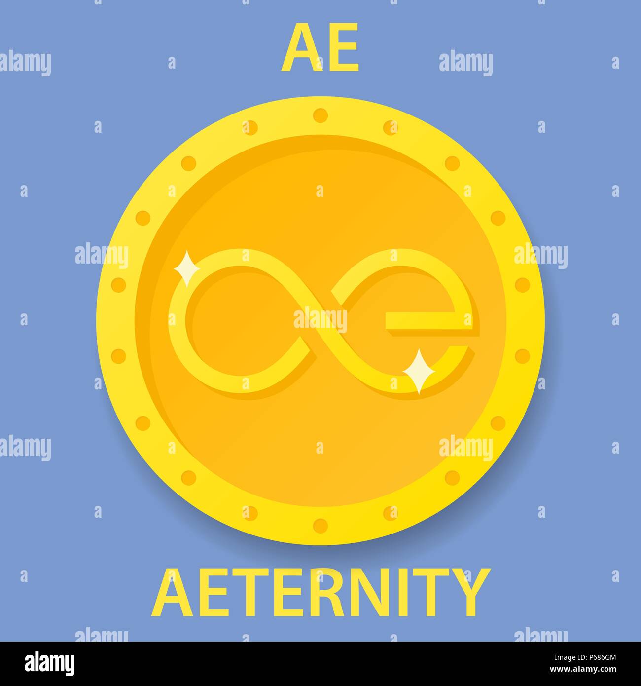 Aeternity Coin cryptocurrency blockchain icon. Virtual electronic ...