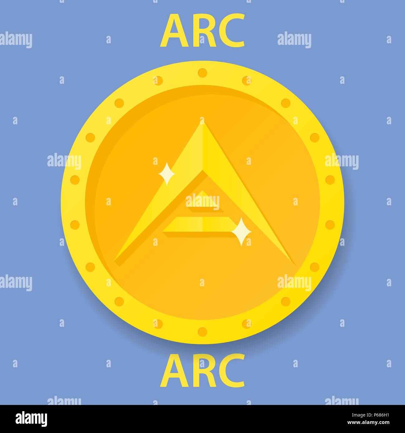 ARC Coin cryptocurrency blockchain icon. Virtual electronic, internet ...