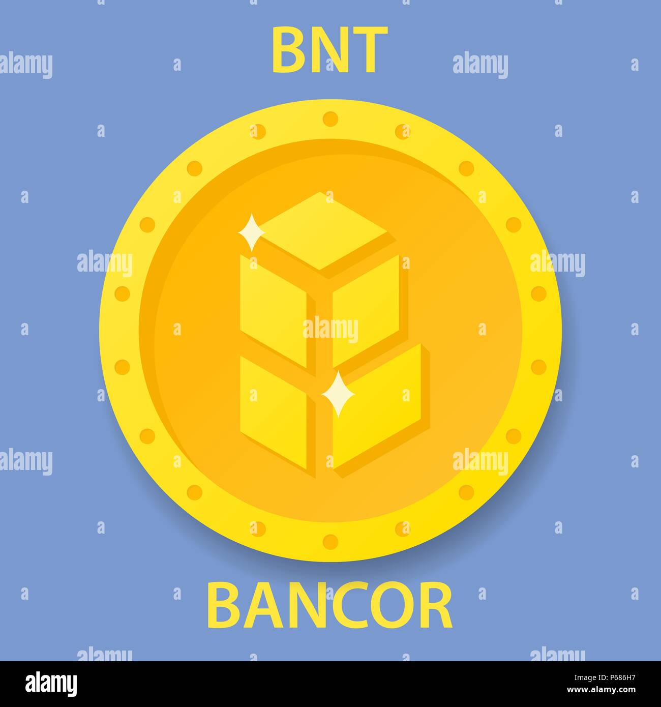 Bancor Coin cryptocurrency blockchain icon. Virtual electronic ...