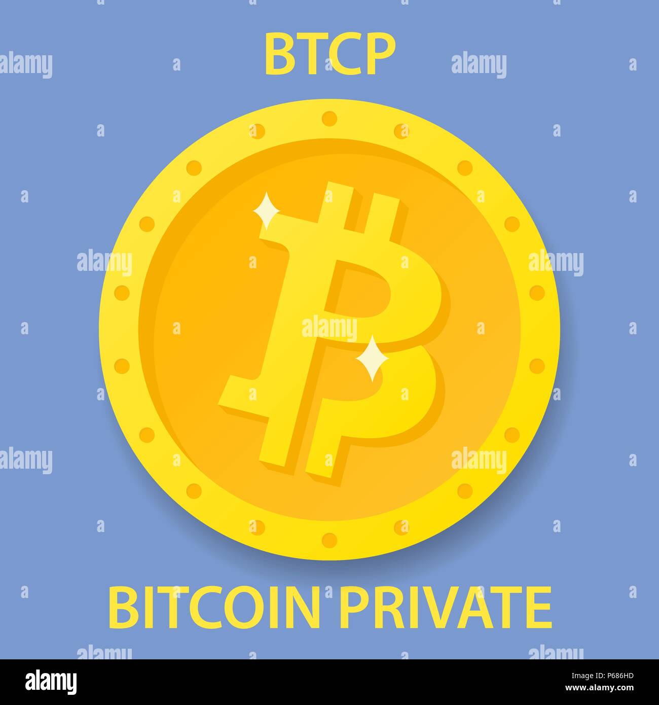 Bitcoin Private Coin cryptocurrency blockchain icon. Virtual electronic ...