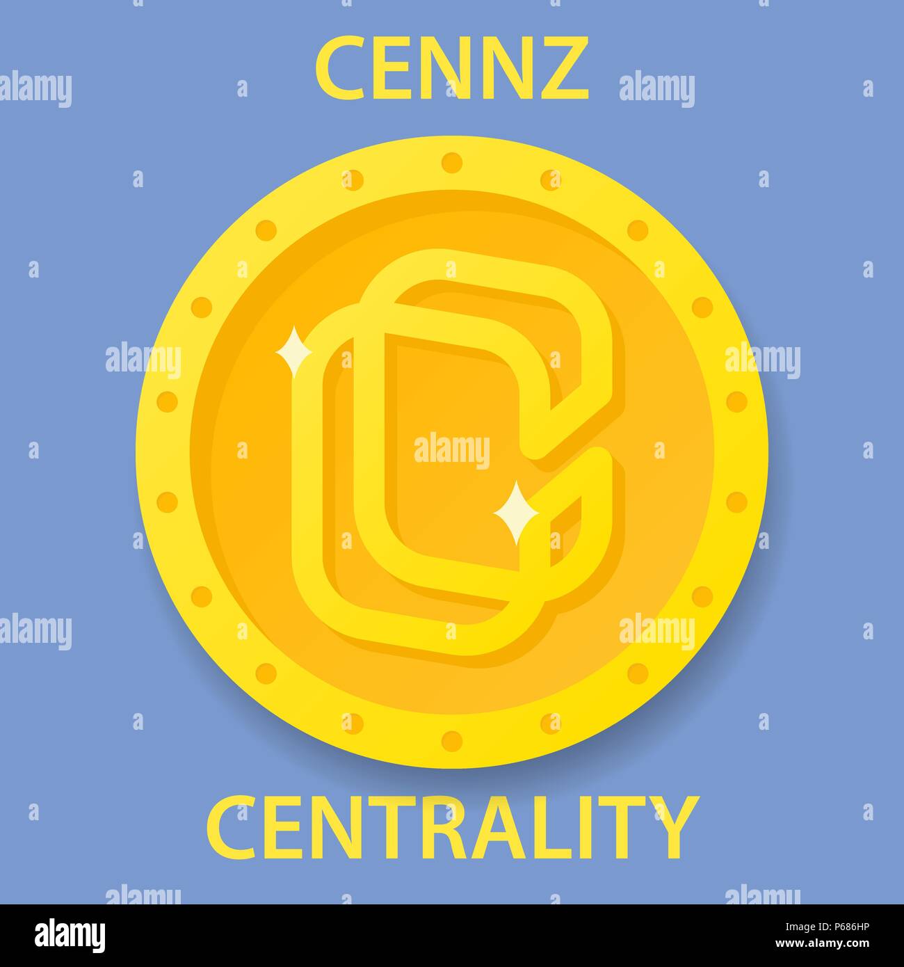 Centrality Coin cryptocurrency blockchain icon. Virtual electronic ...