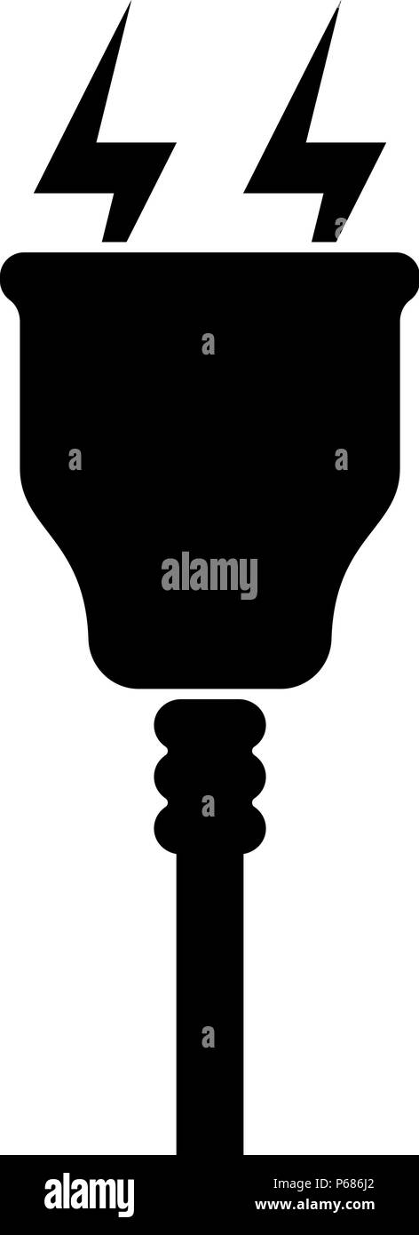 Electric Plug icon with lightning symbol, sign Stock Vector Image & Art ...