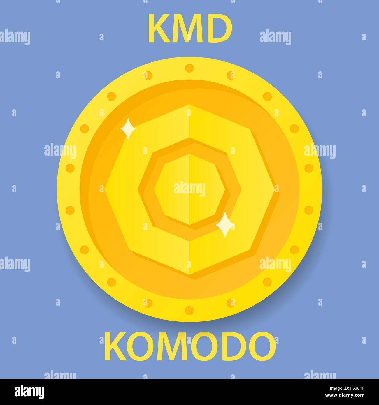 Komodo Coin cryptocurrency blockchain icon. Virtual electronic ...