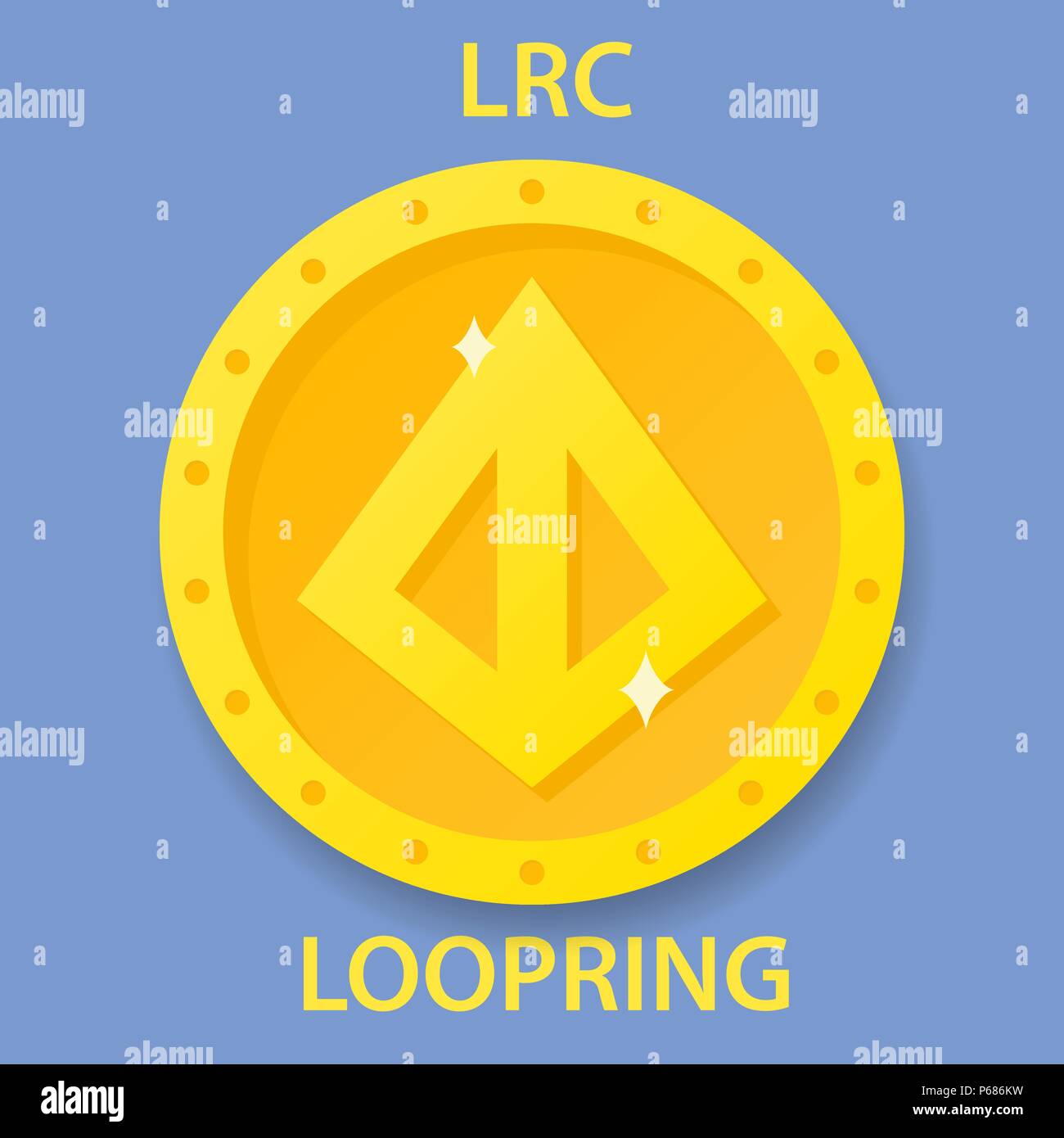 Loopring Coin cryptocurrency blockchain icon. Virtual electronic ...
