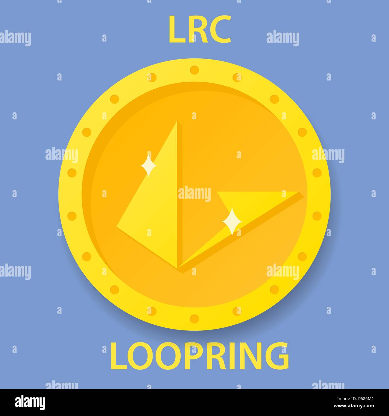 Loopring Coin cryptocurrency blockchain icon. Virtual electronic ...
