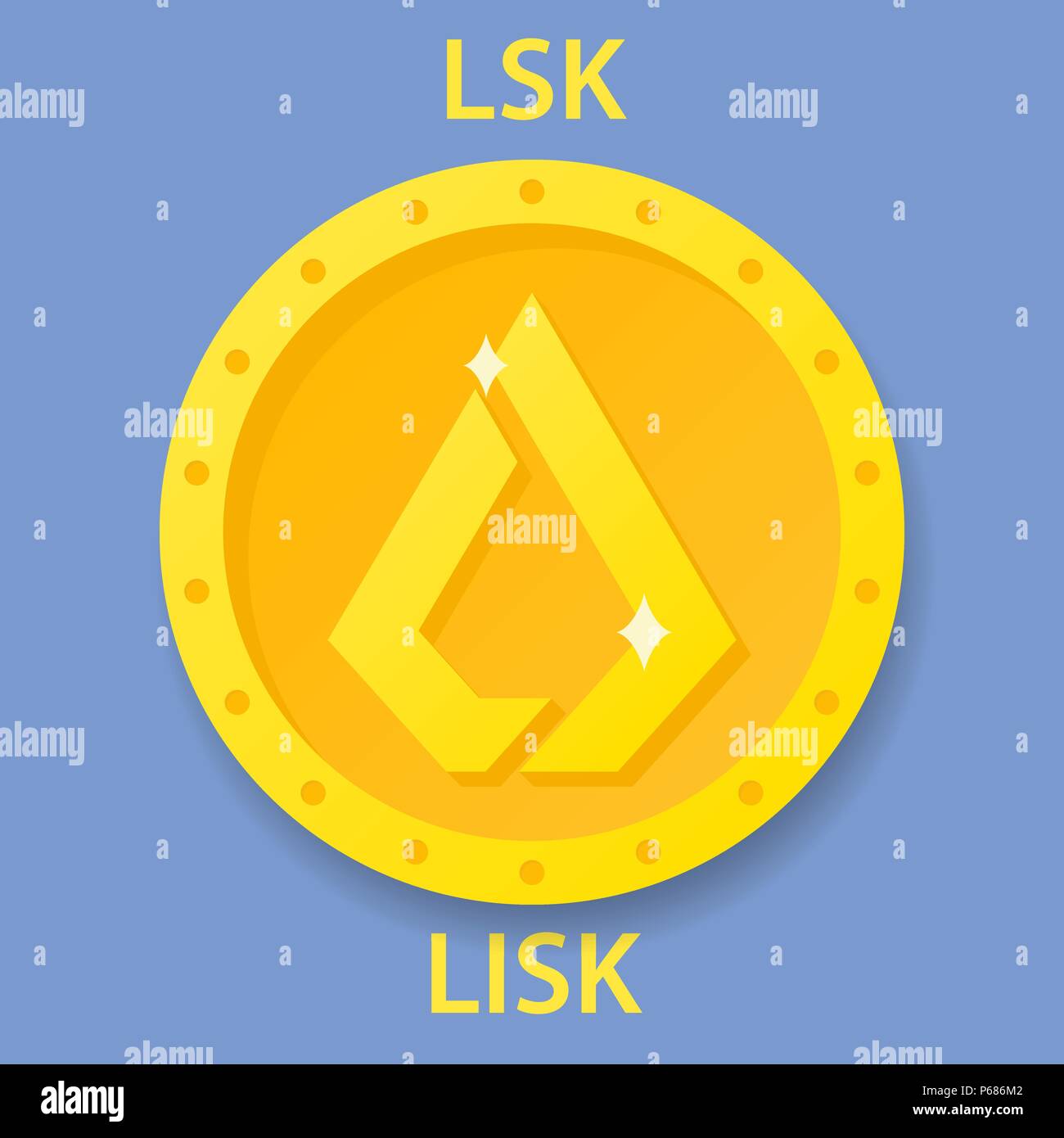 Lisk Coin cryptocurrency blockchain icon. Virtual electronic, internet ...