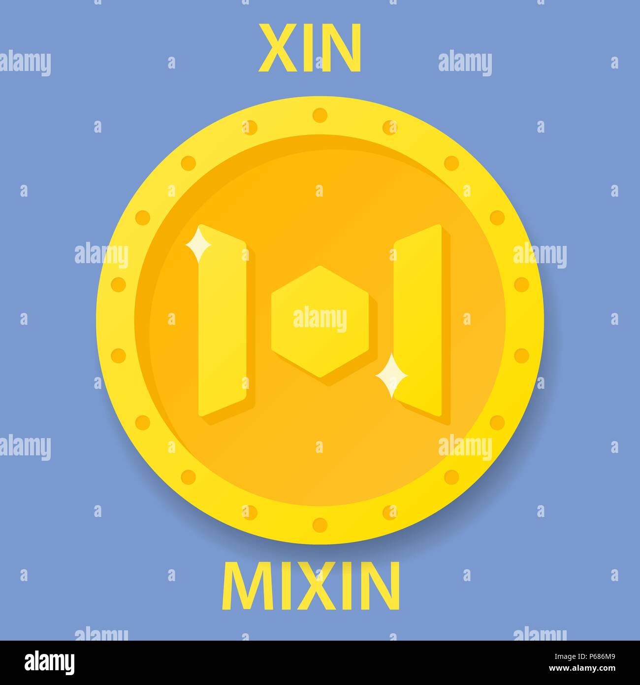 Mixin Coin cryptocurrency blockchain icon. Virtual electronic, internet ...
