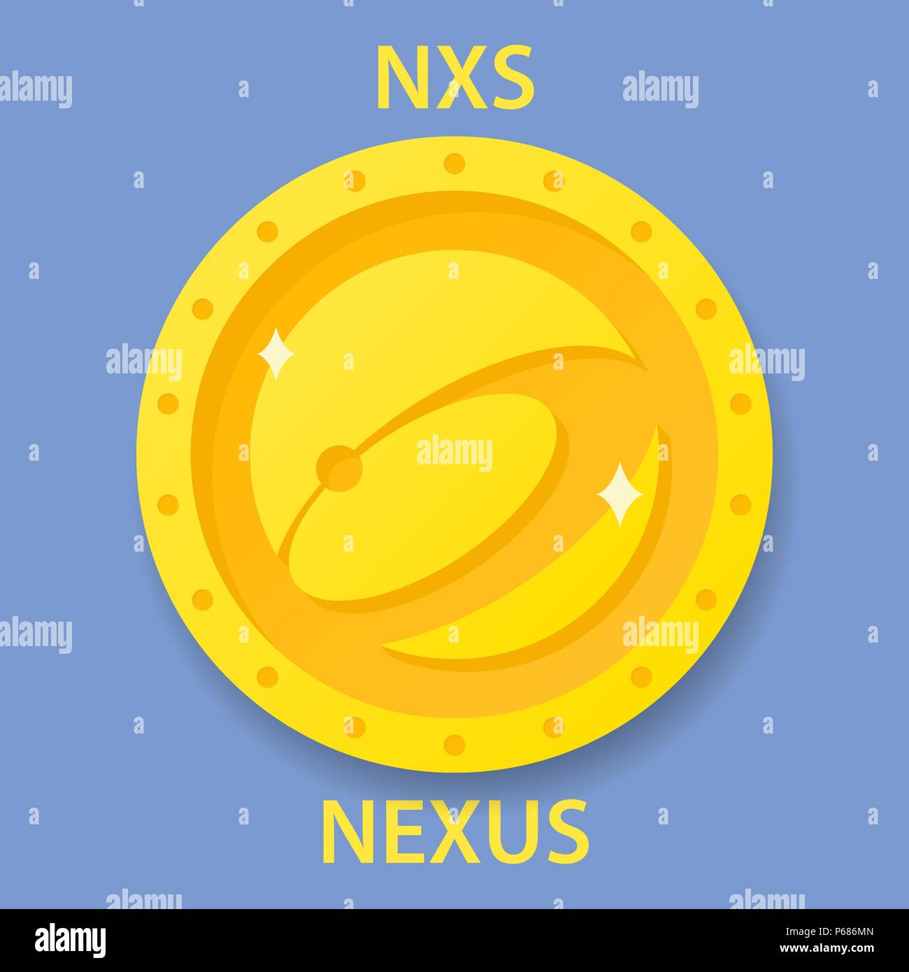 Nexus Coin cryptocurrency blockchain icon. Virtual electronic, internet ...