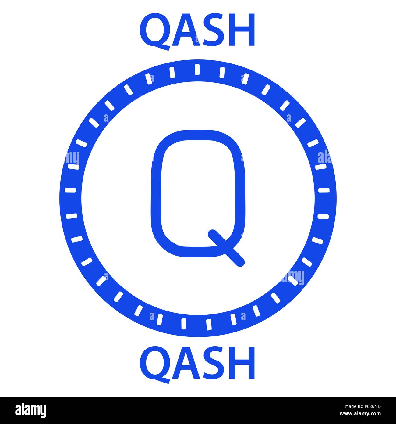 QASH Coin cryptocurrency blockchain icon. Virtual electronic, internet ...