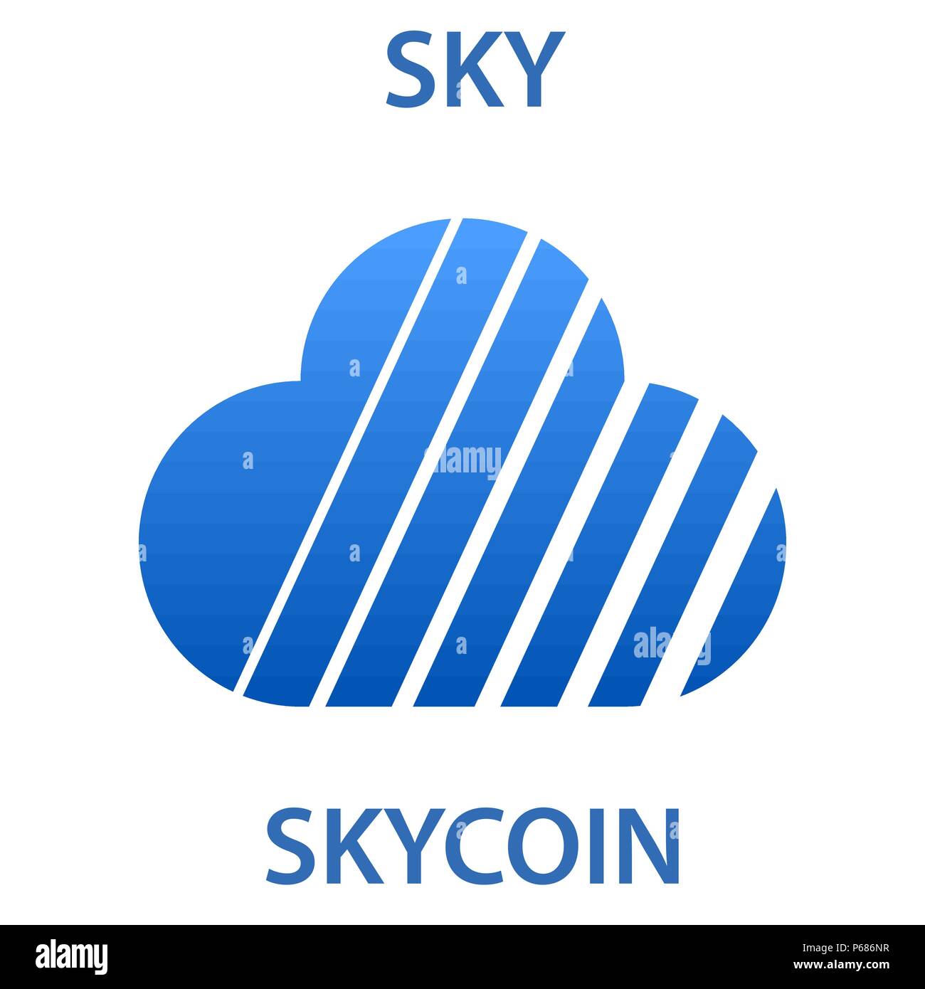 SKY Coin cryptocurrency blockchain icon. Virtual electronic, internet ...