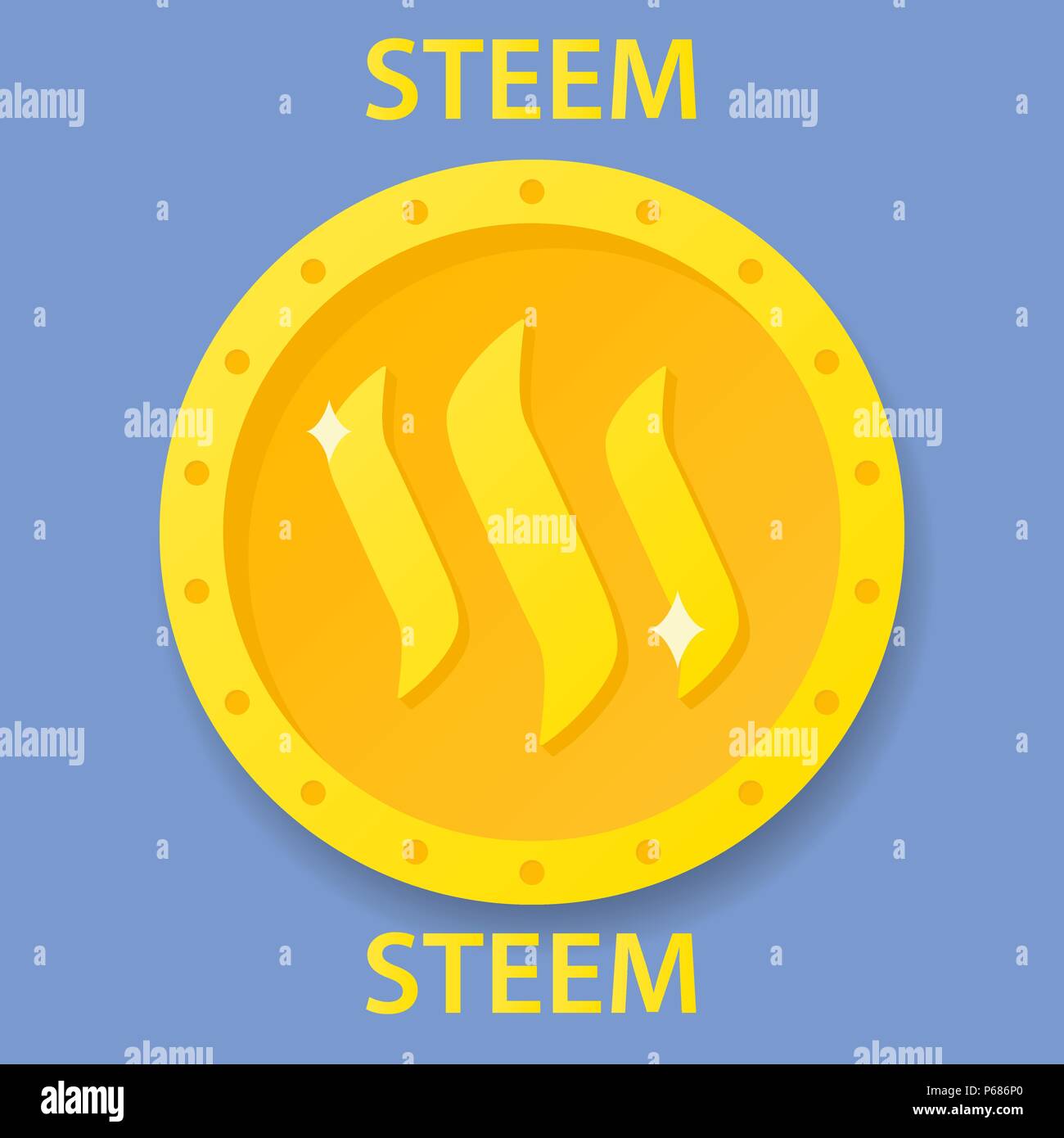 Steem Coin cryptocurrency blockchain icon. Virtual electronic, internet ...