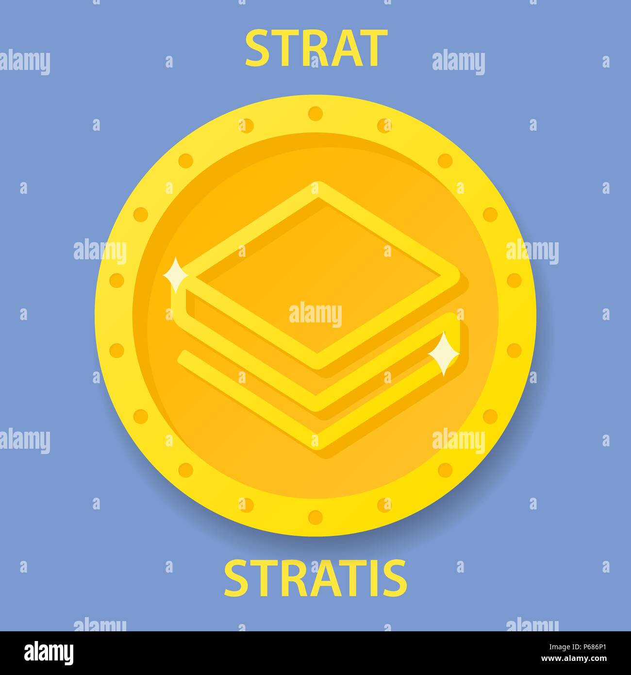 Stratis Coin cryptocurrency blockchain icon. Virtual electronic, internet money or cryptocoin ...