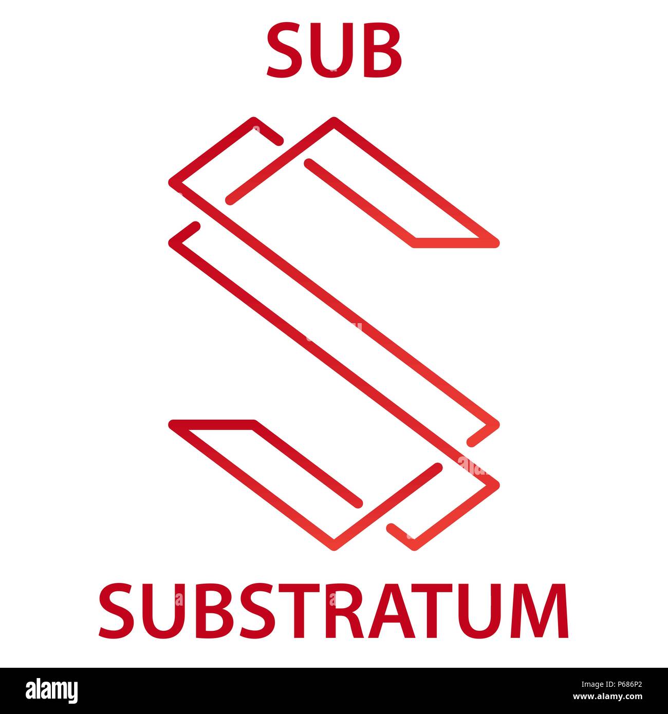 Substratum Coin cryptocurrency blockchain icon. Virtual electronic ...