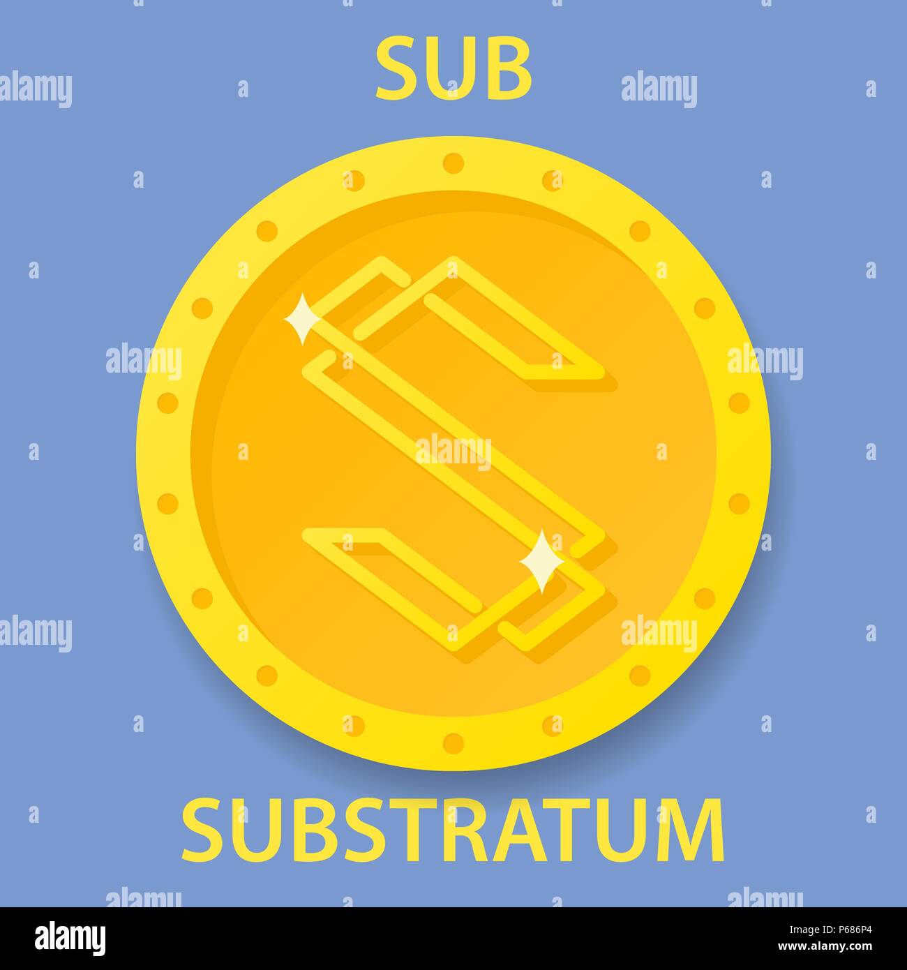 Substratum Coin cryptocurrency blockchain icon. Virtual electronic ...