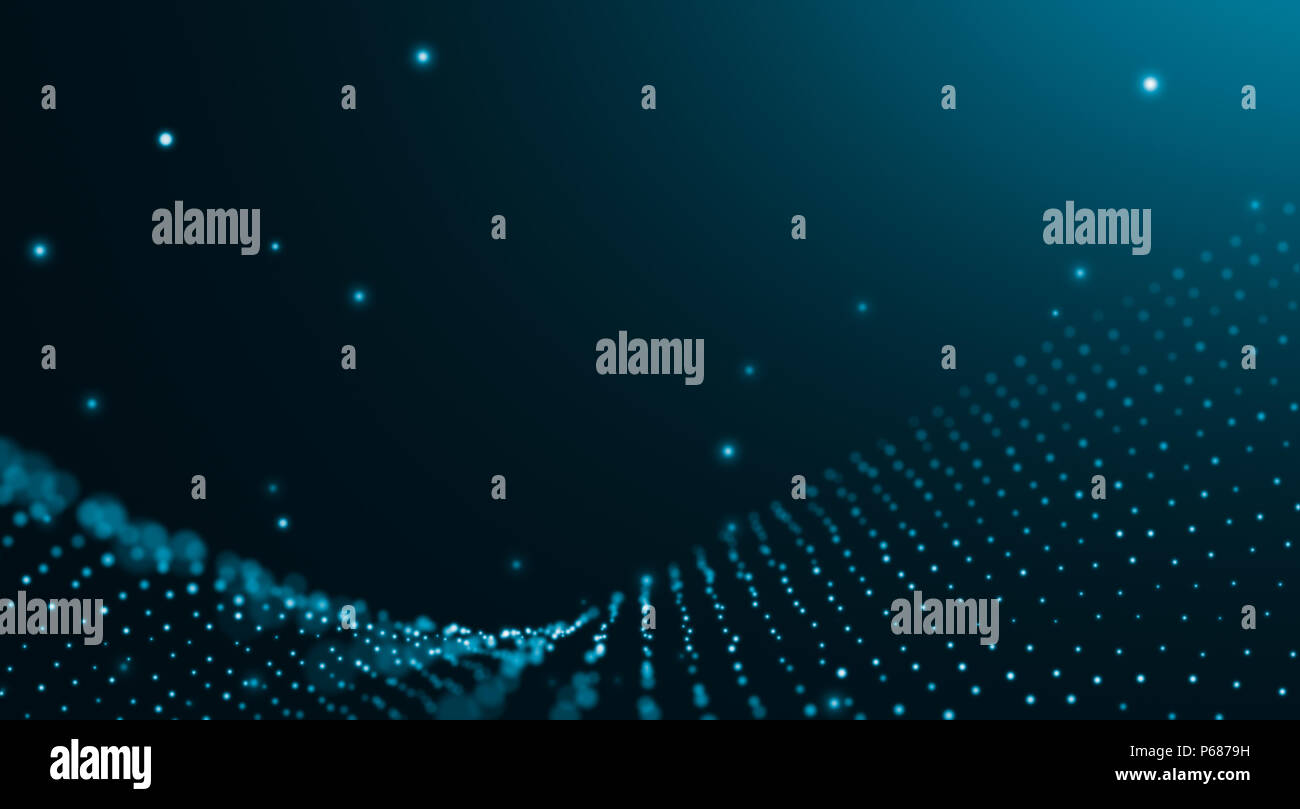 Blue technology background particles hi-res stock photography and ...