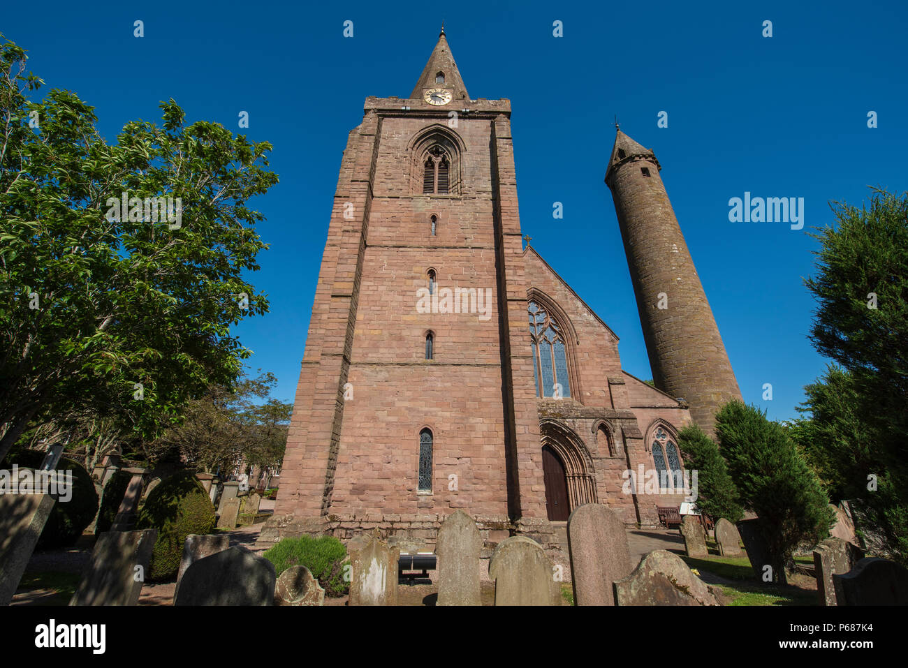 Brechin Cathedral and Round Tower, Angus, Scotland Stock Photo - Alamy