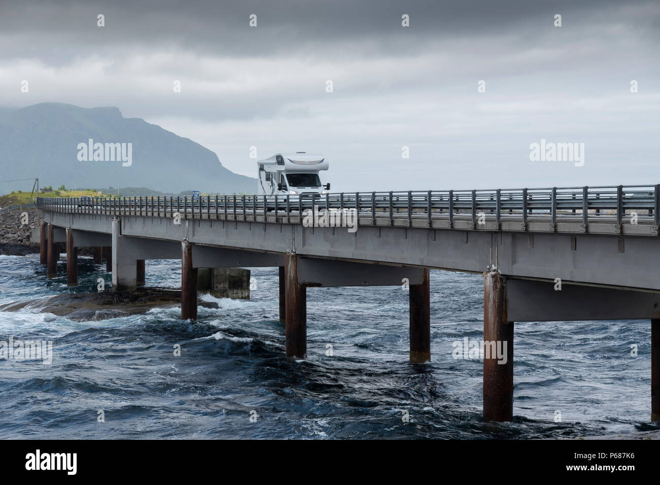 Motor caravan on the Atlantic causeway, Norway Stock Photo - Alamy