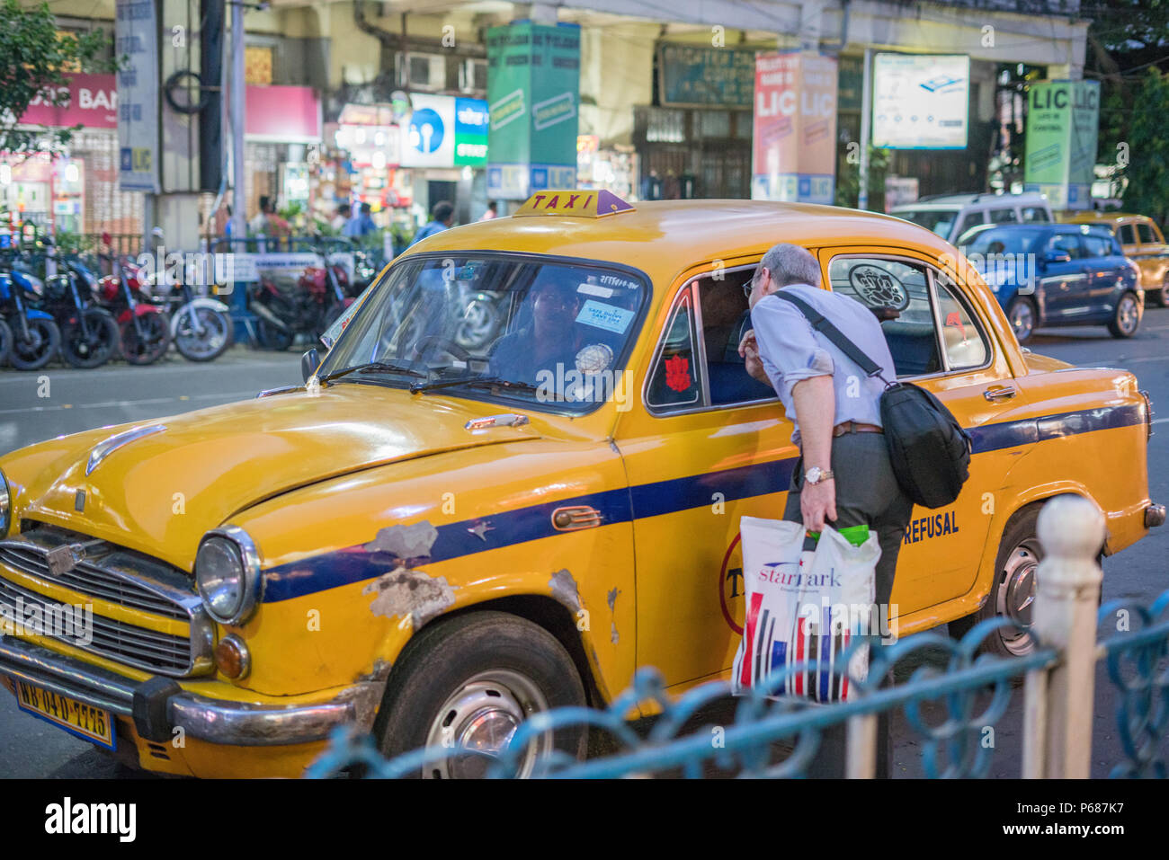 Indian yellow taxi hi-res stock photography and images - Alamy