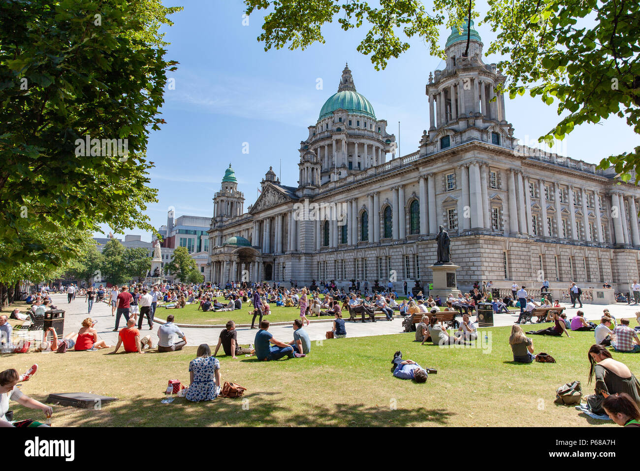UK Weather: Belfast, UK 28th June 2018. With temperatures rising to the ...