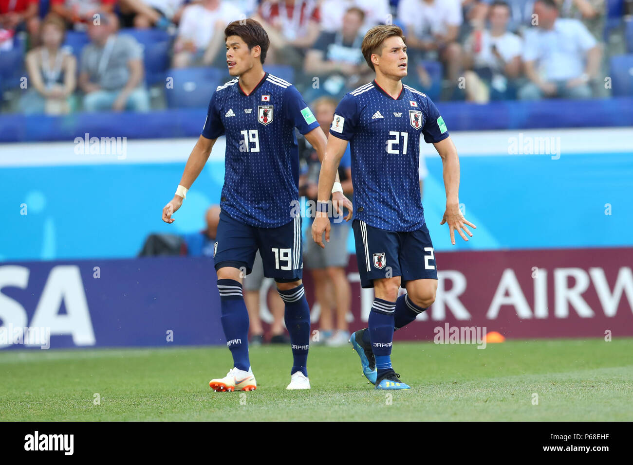 Volgograd, Russia. 28th June, 2018. (L-R) Hiroki Sakai, Gotoku Sakai ...