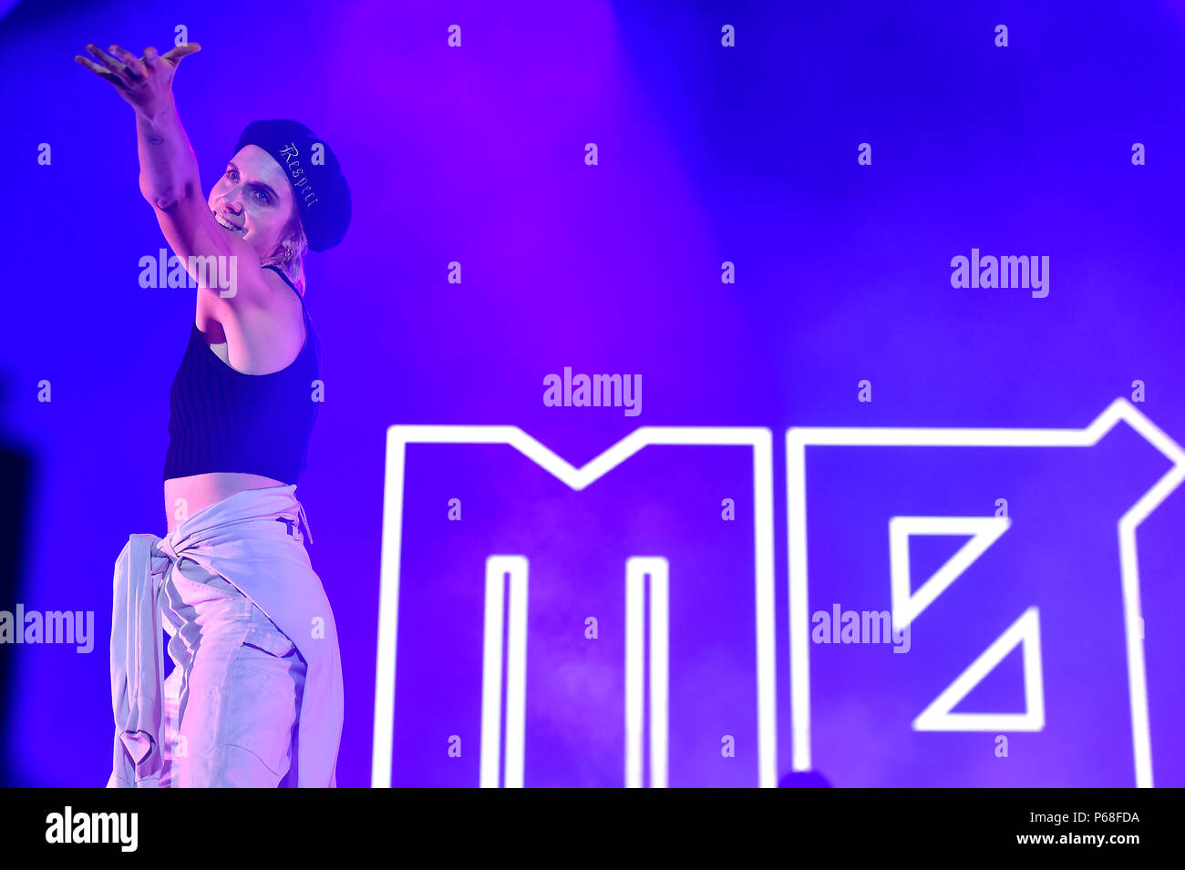Danish singer MO (Karen Marie Aagaard Orsted Andersen) performs during ...