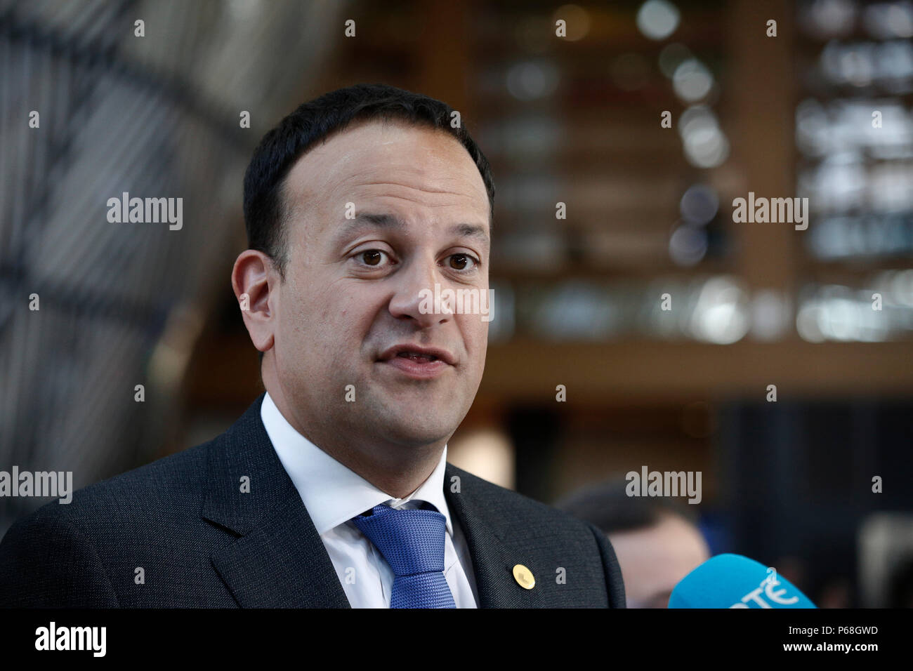 Brussels, Belgium on Jun. 29, 2018.Irish Prime Minister Leo Varadkar ...