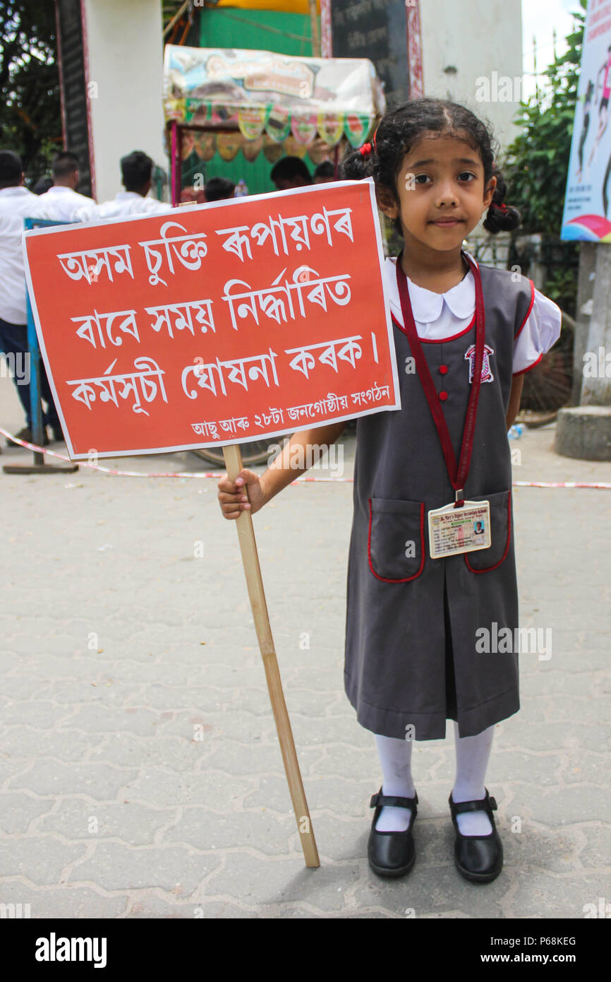 Guwahati, Assam, India – 29 June 2018. The All Assam Students' Union ...