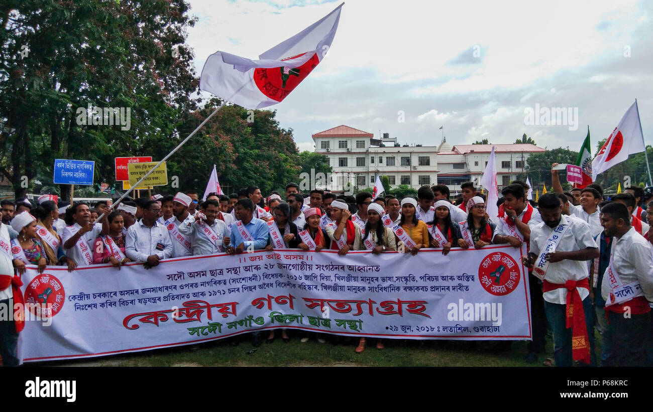 Guwahati, Assam, India – 29 June 2018. The All Assam Students' Union ...