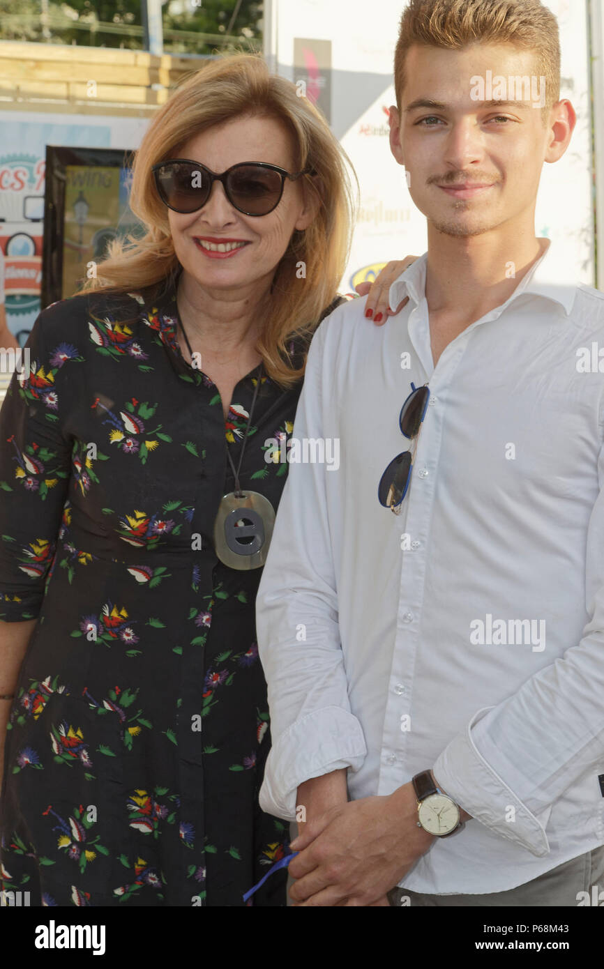 Paris, France. 28th June, 2018. Valérie Trierweiler and her son Léonard ...