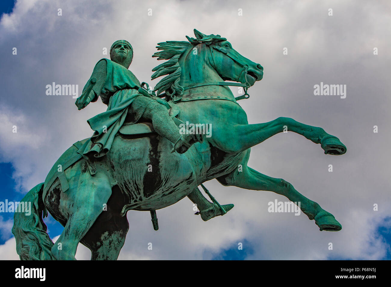 View at city founder Bishop Absalon statue in Copenhagen, Denmark Stock ...
