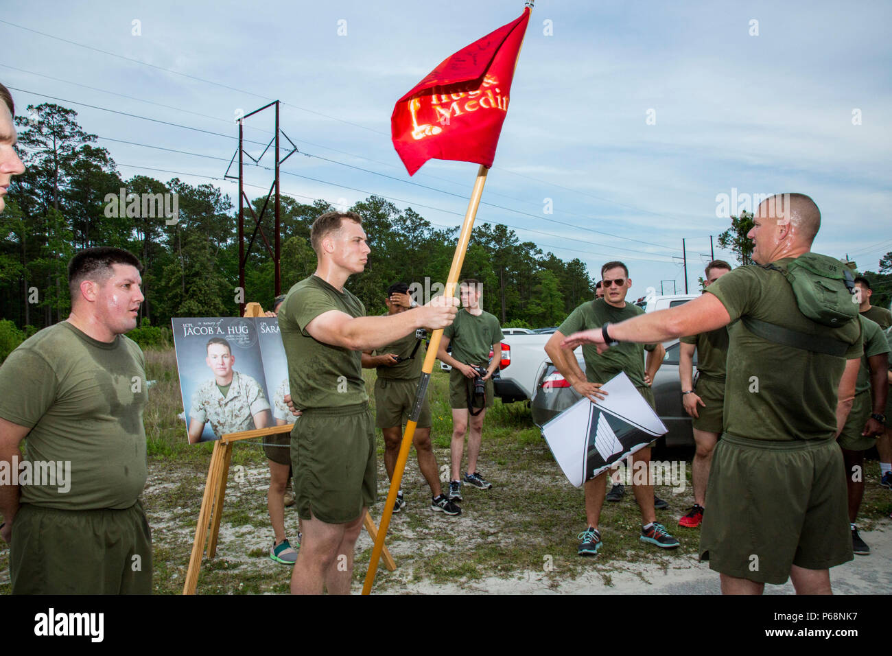 U.S. Marine Corps Gunnery Sgt. David Stankus (right), staff ...