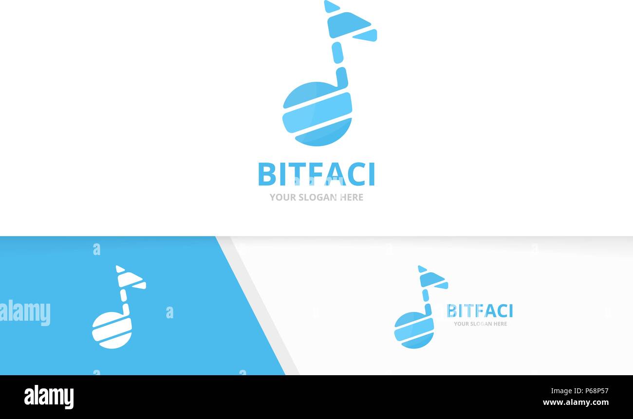 Vector note logo combination. Music symbol or icon. Unique sound ...