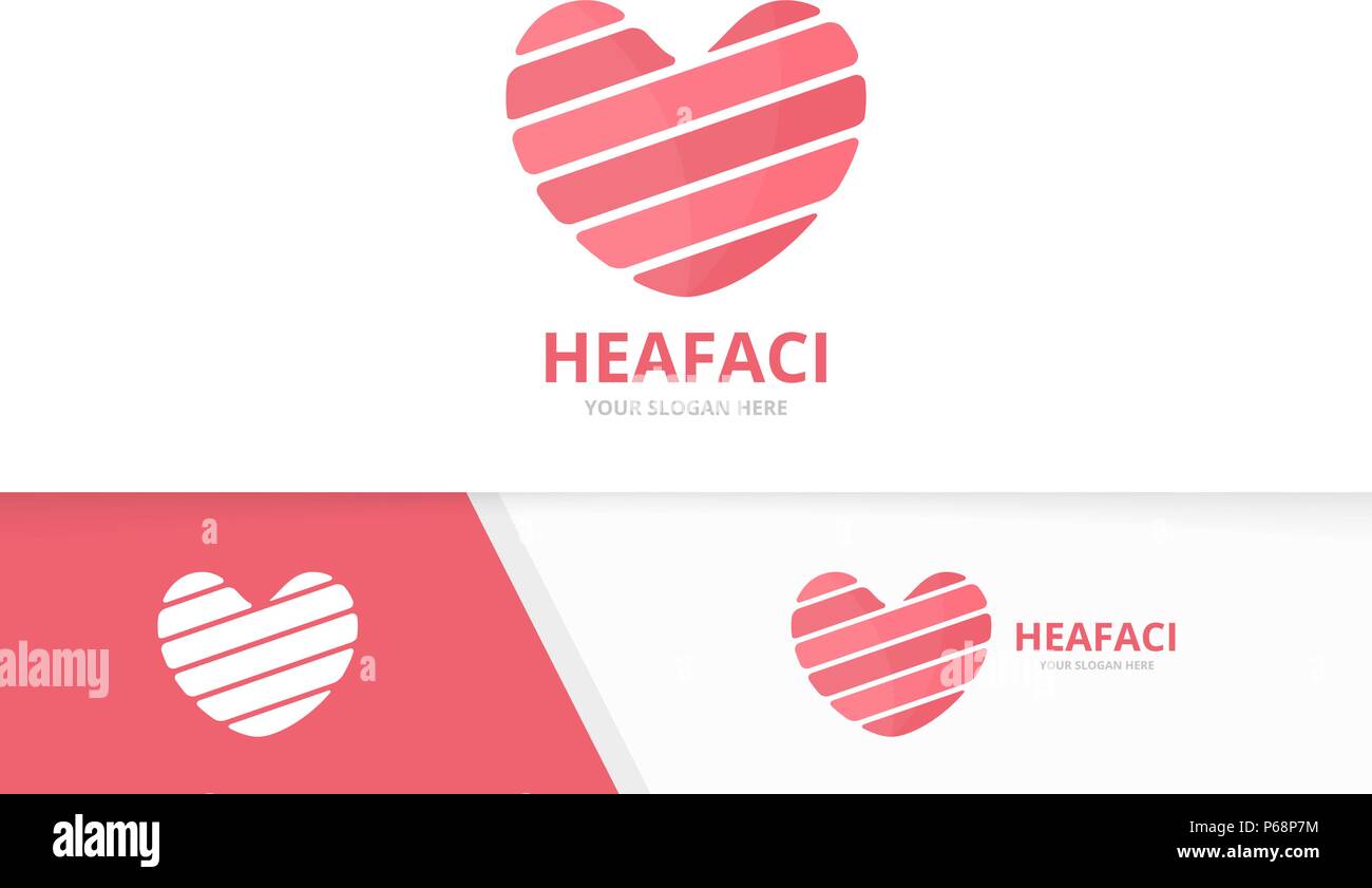 Vector heart logo combination. Love symbol or icon. Unique romantic ...