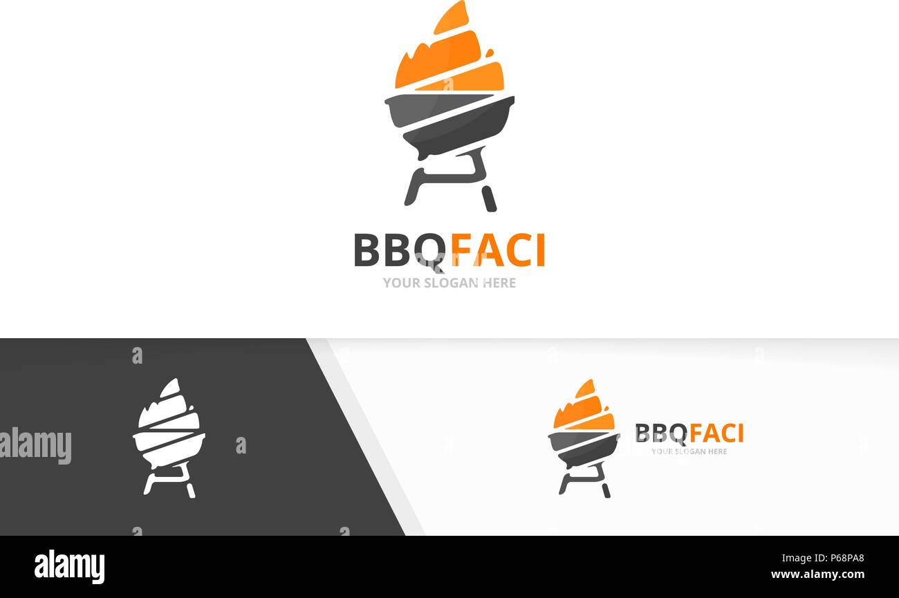 Vector bbq logo combination. Grill symbol or icon. Unique barbecue ...