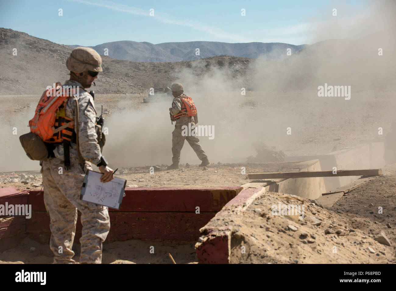 Marines with Tactical Training Exercise Control Group observe and evaluate Marines with 2nd ...