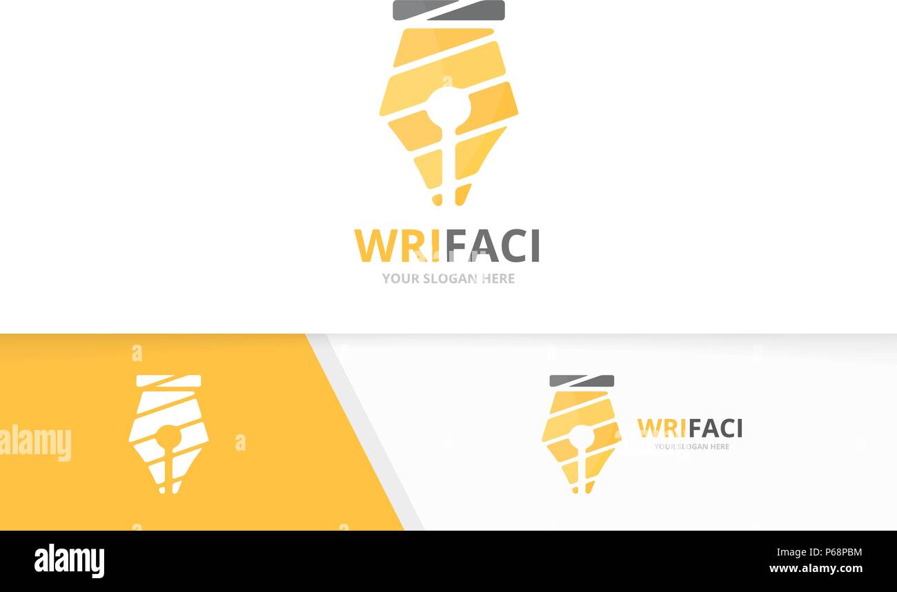 Vector pen logo combination. Write symbol or icon. Unique law logotype ...