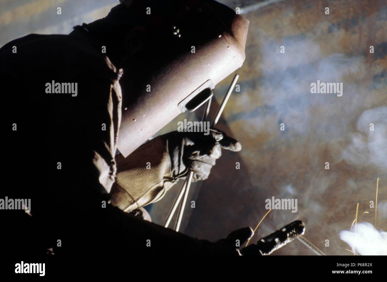 Welder at Datong Locomotive Works China Stock Photo - Alamy