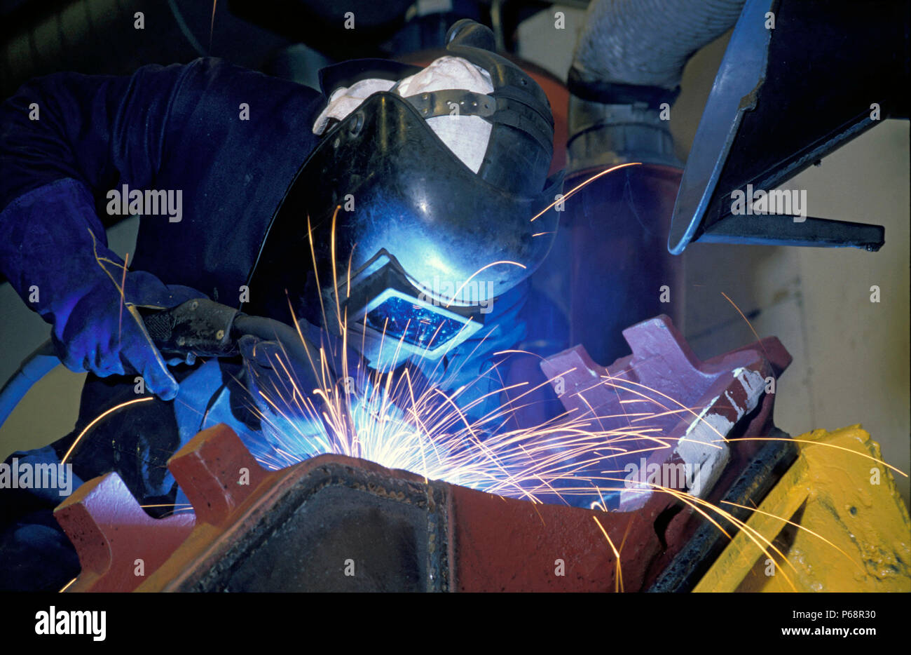 Welding bogie frames. C 1993 Stock Photo - Alamy