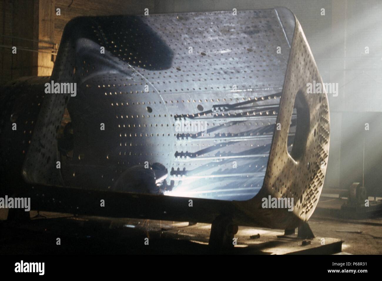 Welding a firebox at Datong Locomotive Works China. January 1984 Stock ...