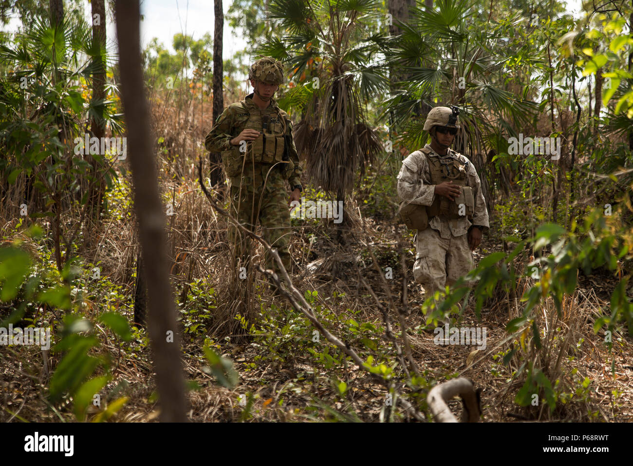 Australian Army Pvt. Jayden S. Oldride and U.S. Marine Cpl. Ernesto ...