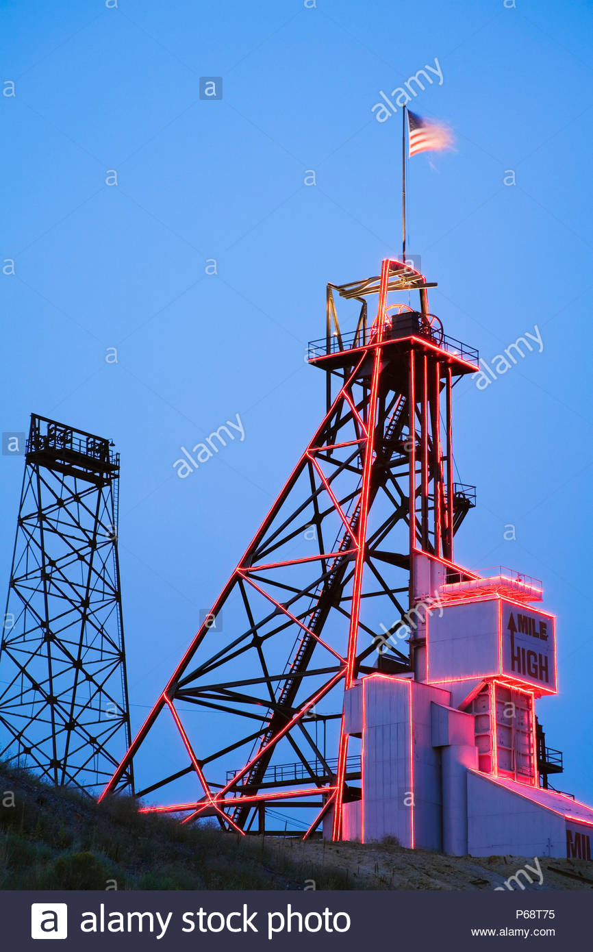 Mine Headframe Butte Montana Usa Stock Photos & Mine Headframe Butte ...