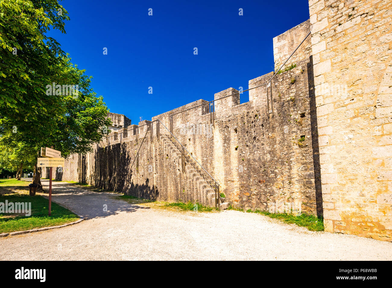 The medieval fortified wall was built in the 13th century in Provins ...