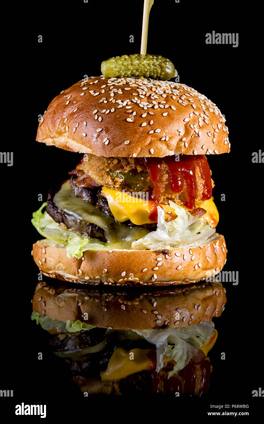 Big Fella Burger - Large slab of matured cheddar, American cheese slice ...